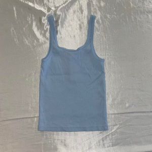 Zara | Tops | Zara Ribbed Tank Top With Buttons Sky Blue | Poshmark